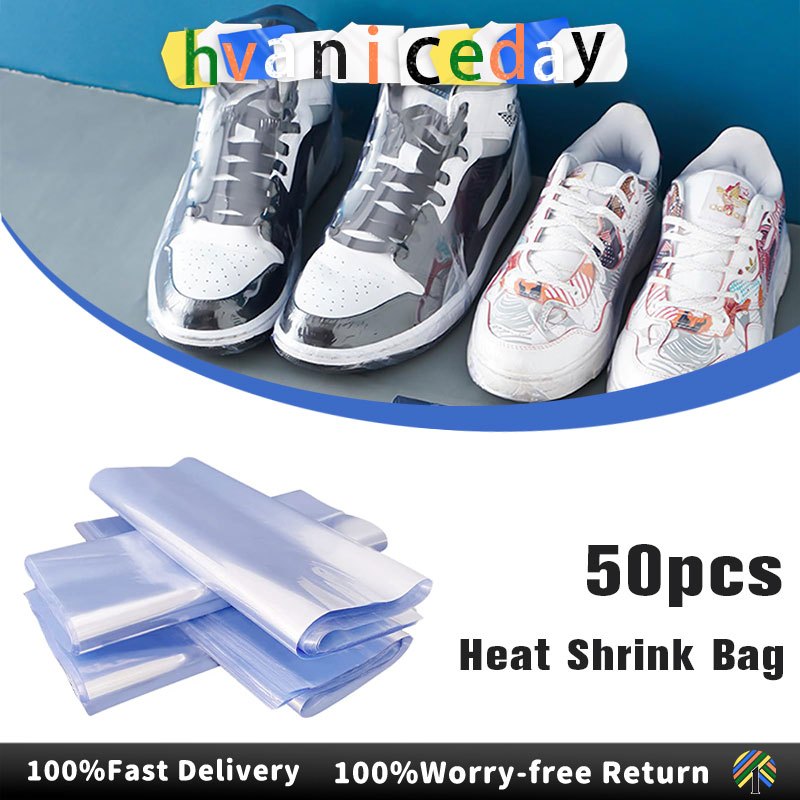 50PCS Heat Shrink Bag Seal PVC Shrinkable Plastic to Store Wrap Shoes ...