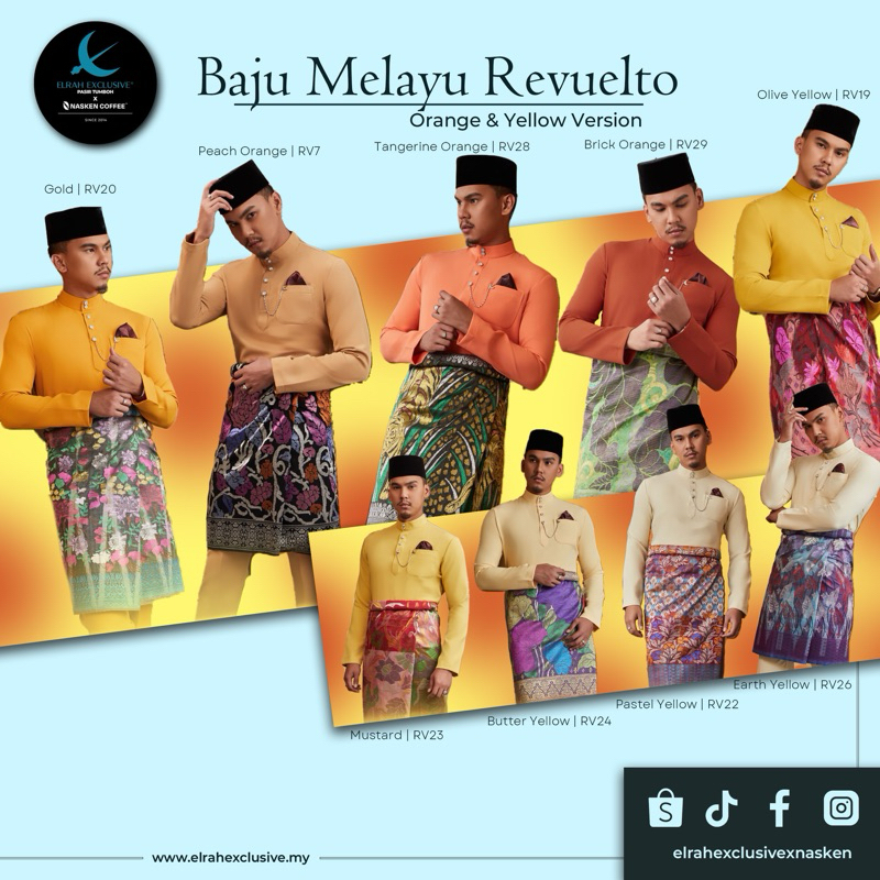 Baju Melayu REVUELTO [ ORANGE & YELLOW VERSION ] | Shopee Malaysia