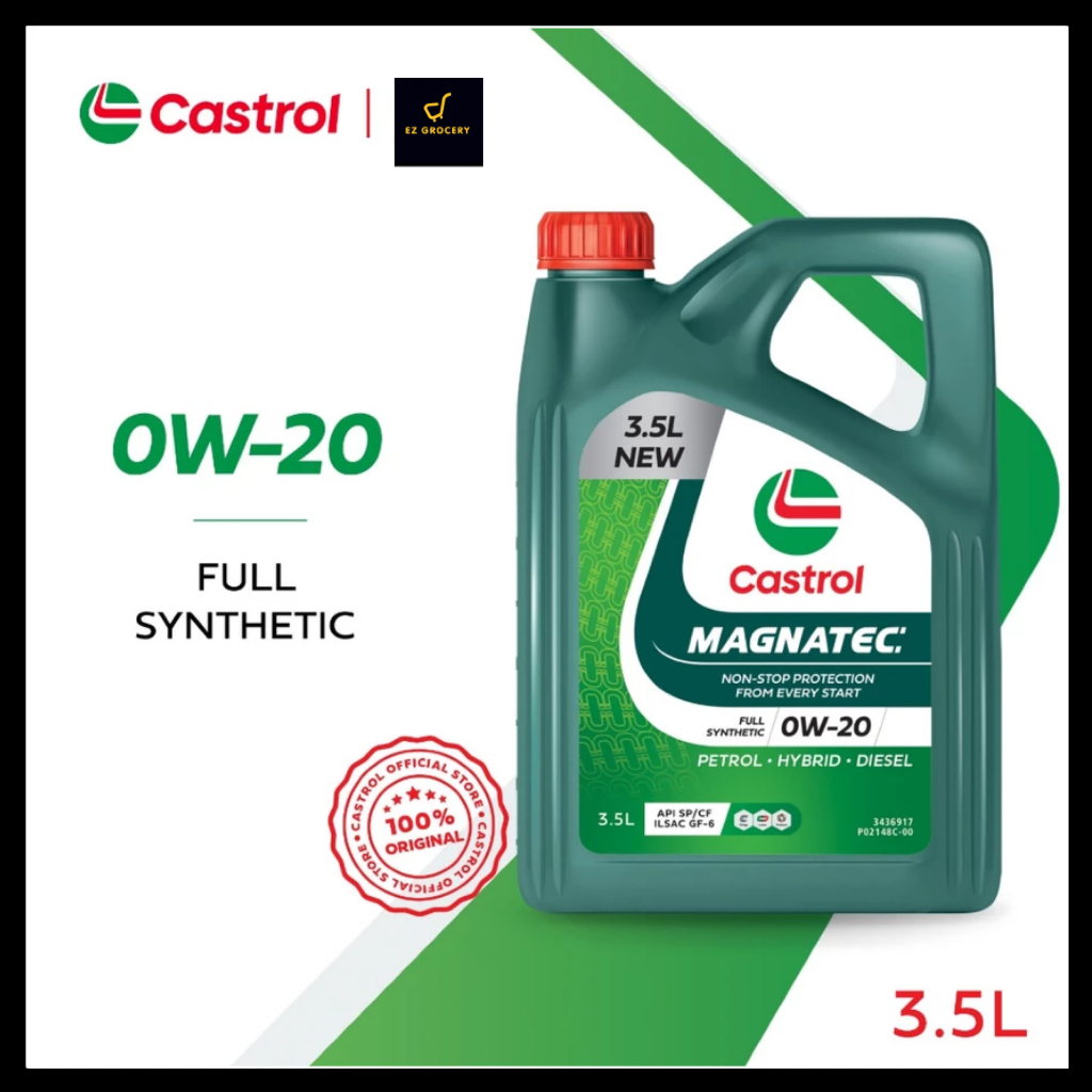 Castrol MAGNATEC 0W-20 (3.5L) Full Synthetic Engine Oil API SP ILSAC ...