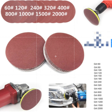 5PCS ONE PACK 3/4/5Inch 75mm Sanding Discs Round Shape Sandpaper Grit ...