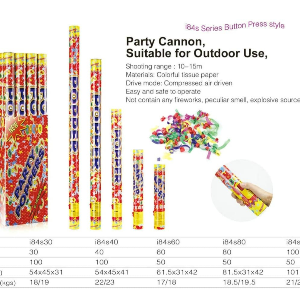 Konfeti Popper Party Popper Confetti Cannon 30cm 40cm Button Press ...