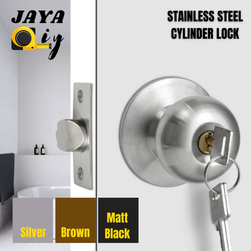 PREMIUM Quality Cylindrical Door Lock Set For House Room / Tombol Pintu ...