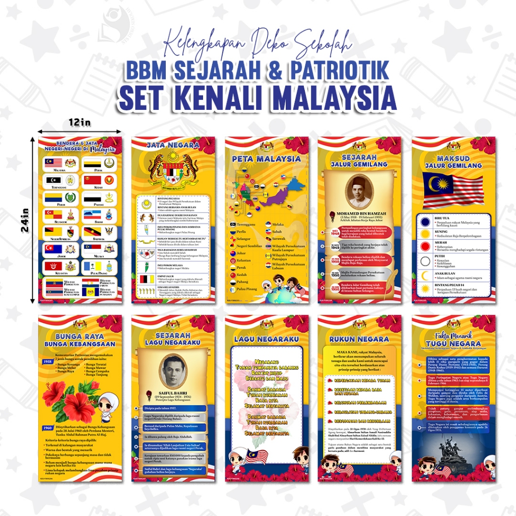 1 DAY SHIP (10pcs) SET PATRIOTIK INFO KENALI MALAYSIA / BBM SEJARAH ...
