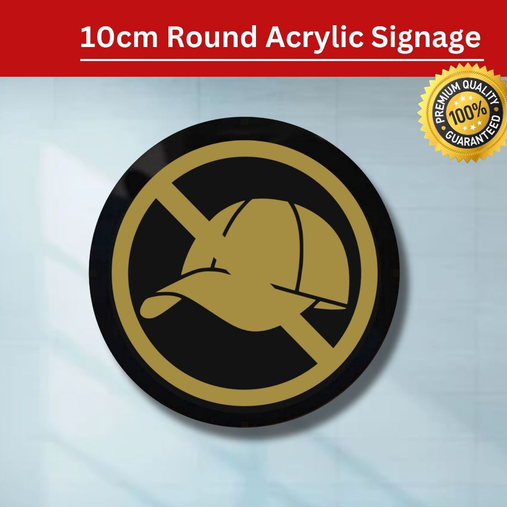 No Cap Signage - 10 cm Diameter Signage with Double sided tape ...