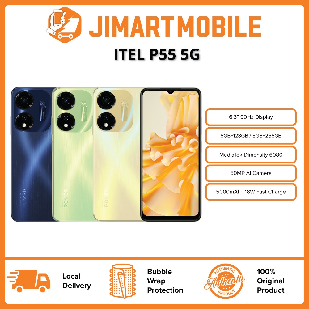 [Malaysia Set] I-Tel P55 5G / Itel P55 5G (128GB ROM + 6GB RAM | 256GB ...