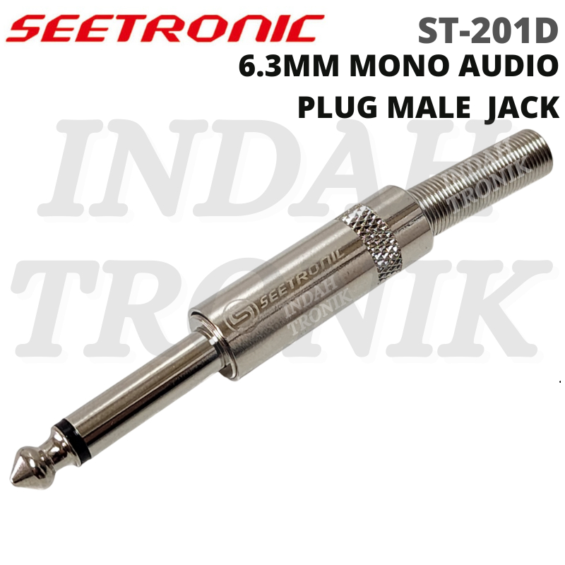 SEETRONIC ST201D 1/4" 6.35mm Male TS Inline Mono Plug Phono Jack Unbalance Audio Connector For ...