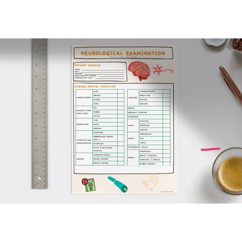 Neurological Examination Medical Template PD | Shopee Malaysia