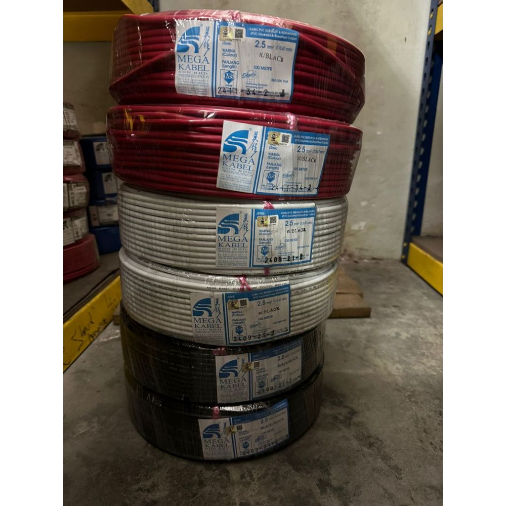 MEGA KABEL Mega Cable 1.5MM/ 2.5MM PVC/PVC Insulated Cable (100 METER ...