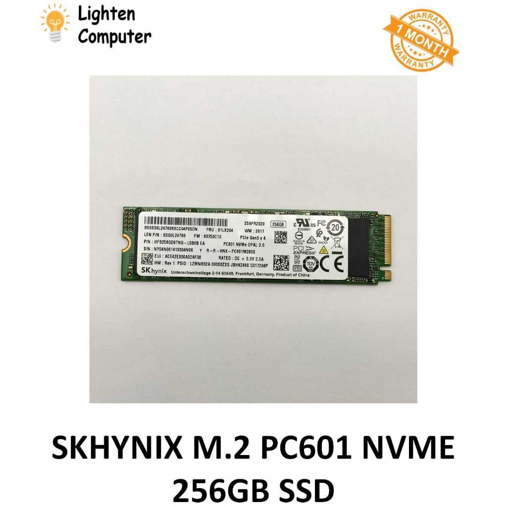 【USED】 SK HYNIX M.2 PC601 NVMe SSD 256GB | Solid State Drive | PCIe M.2 NVMe 3.0 x4 3400MB/s ...