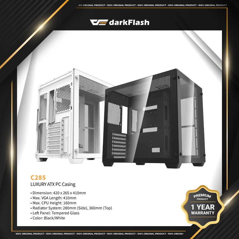 DarkFlash C285 LUXURY ATX PC Casing | Shopee Malaysia