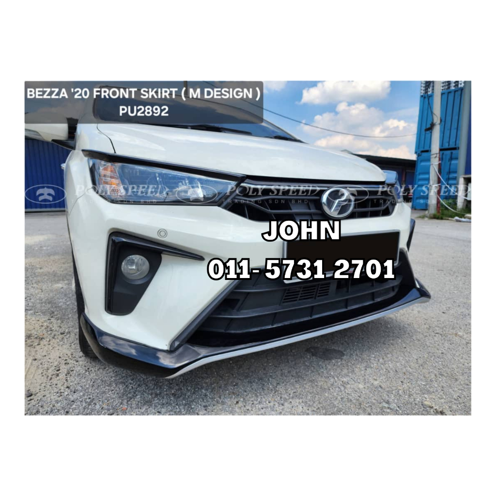 Perodua Bezza 2020-2024 Front M Design V Lip With Glossy Black | Shopee ...