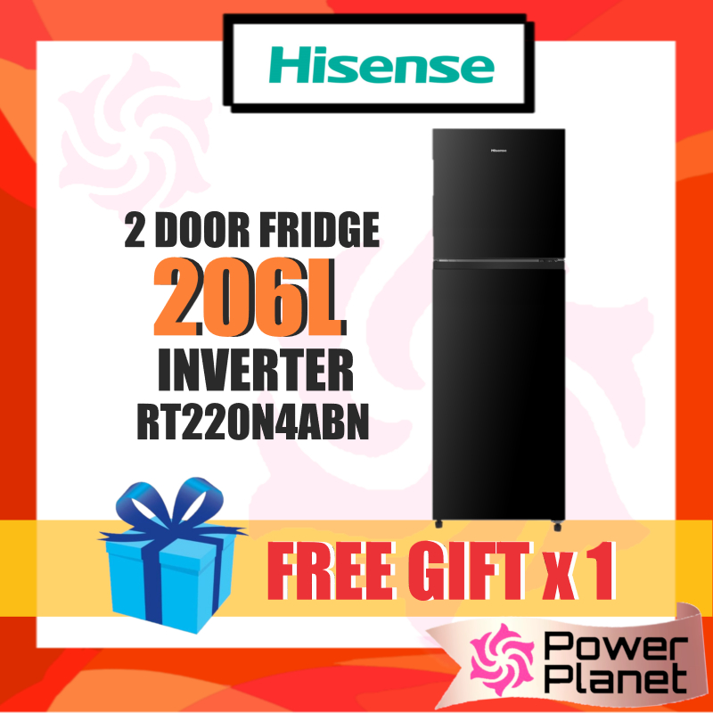 [FREE GIFT] Hisense 2 Door 206L RT220N4ABN Black Inverter Fridge/ 200L ...