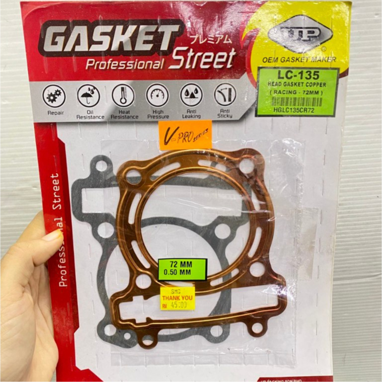 UP GASKET OEM HEAD GASKET COPPER RACING 72MM LC135 Y15 72MM VPRO LC ...