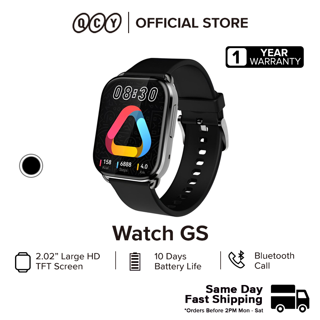 QCY Watch GS 2.02'' TFT HD Screen Bluetooth Call With 100+ Sports Mode ...