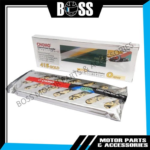 [CHOHO] 415 H & O-RING GOLD Motorcycle Chain Rantai Motor (122L/132L ...