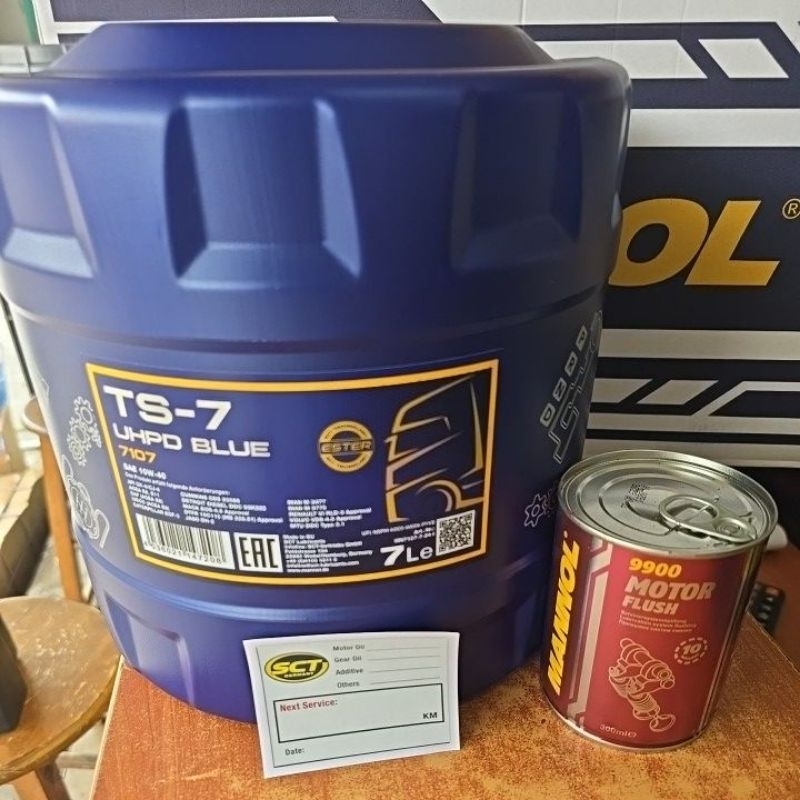Mannol TS7 (7Liter) *Offer*+(Free 1tin Engine Flush) NewPacking=1Set Fully Synthetic 10w40 ...