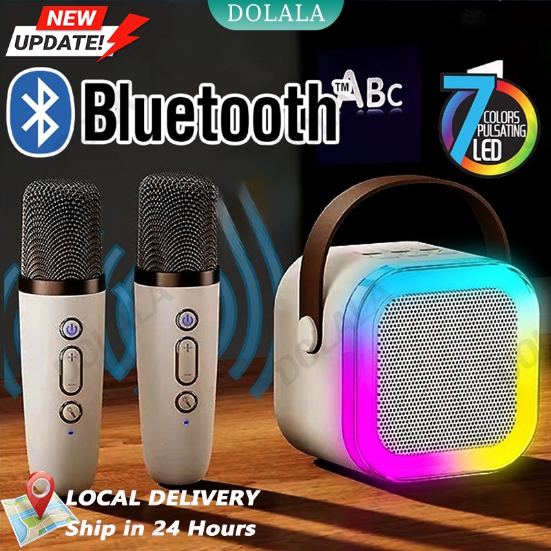 LED Wireless Karaoke Bluetooth Bass Mini Speaker With KTV Karaoke Mic ...