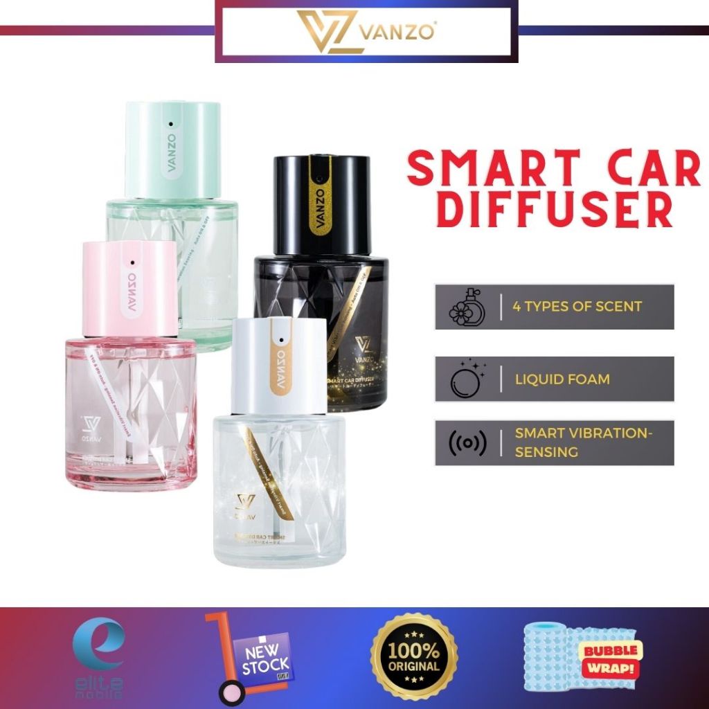 [NEW] VANZO Smart Car Diffuser, 120ML, Smart Vibration Sensor, Multiple ...