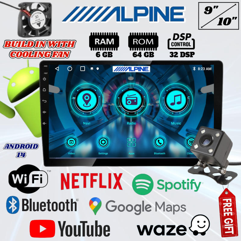 [6GB RAM+64GB ROM]2024 Newest Alpine Style Android Player 9"10" inch ...