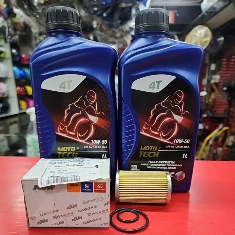 ELF FULLY-SYNTHETIC OIL 10W-50 OIL X2 + OIL FILTER KTM DUKE 200/250/390 ...