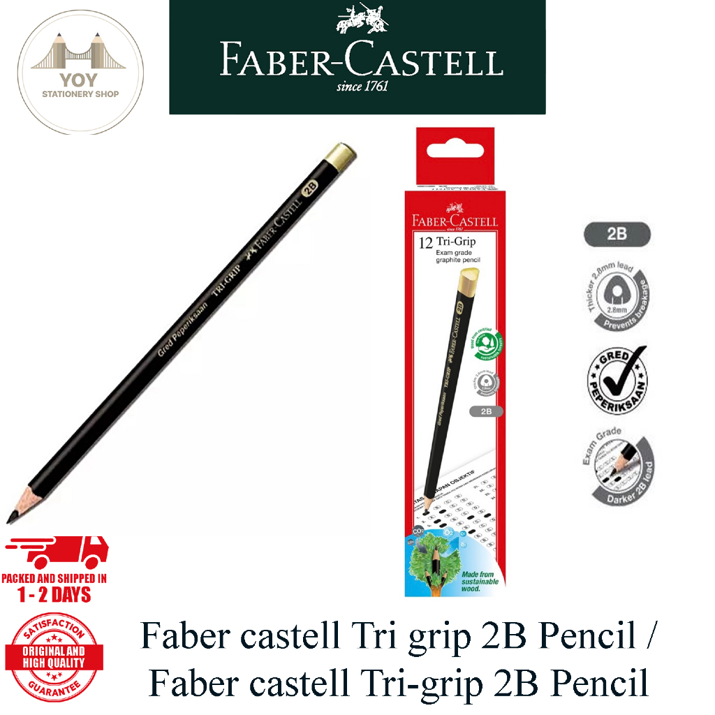 Faber castell Tri grip 2B Pencil / Faber castell Tri-grip 2B Penci ...