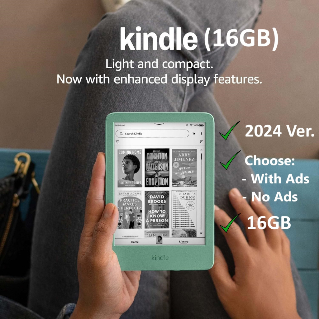 Amazon All-New Latest Gen Kindle E-reader 6 2024(16GB) - Matcha/Black ...