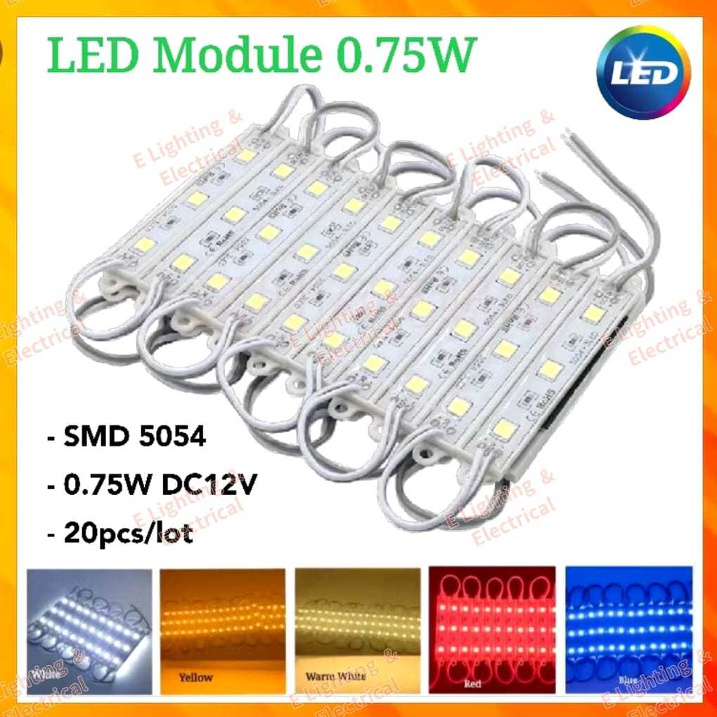 20pcs/Lot Led Module DC 12V SMD 5054 0.75w Waterproof Kalis Air | Shopee Malaysia