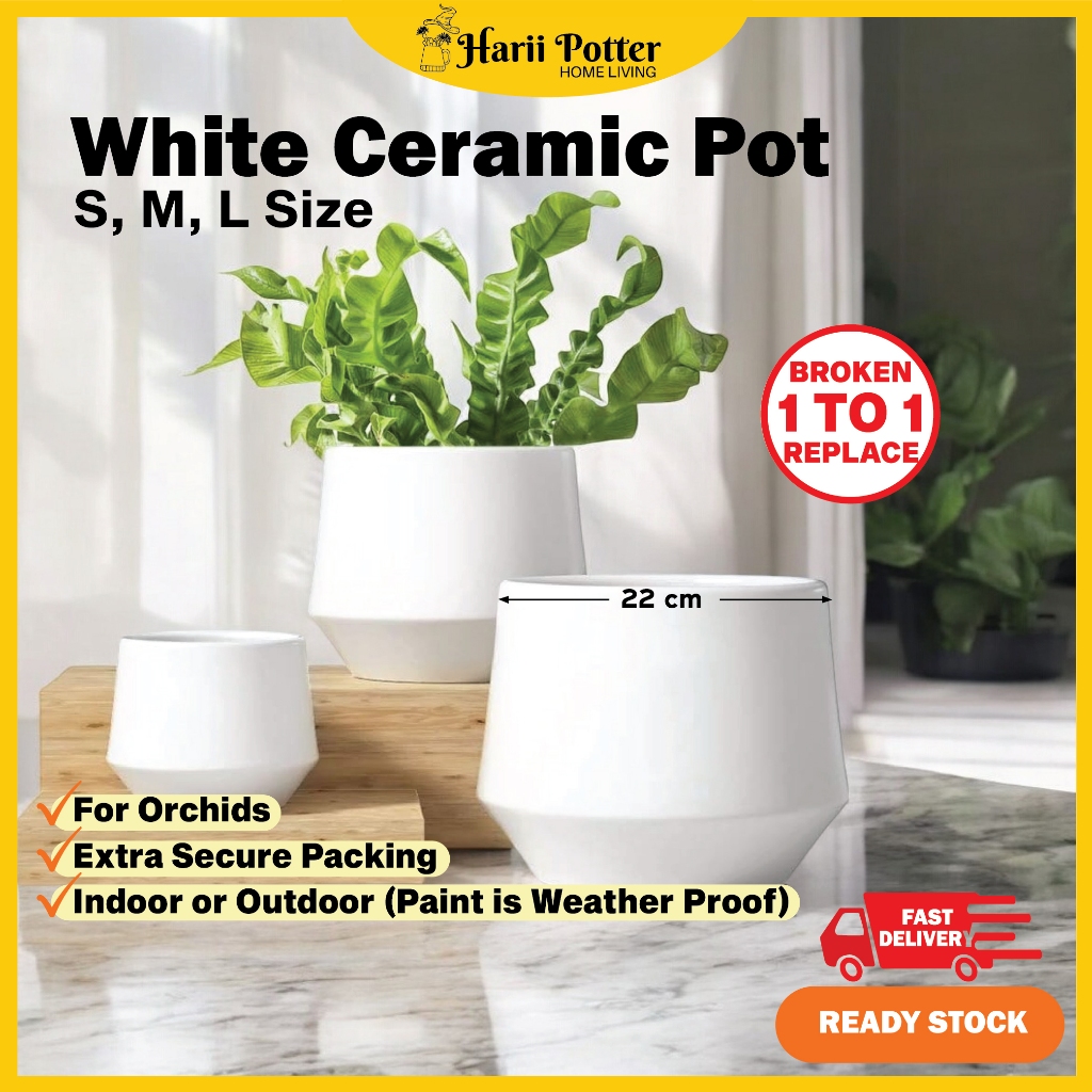 Ceramic Pot For Plant White Pot Flower Pot Ceramic Pasu Putih Pasu ...