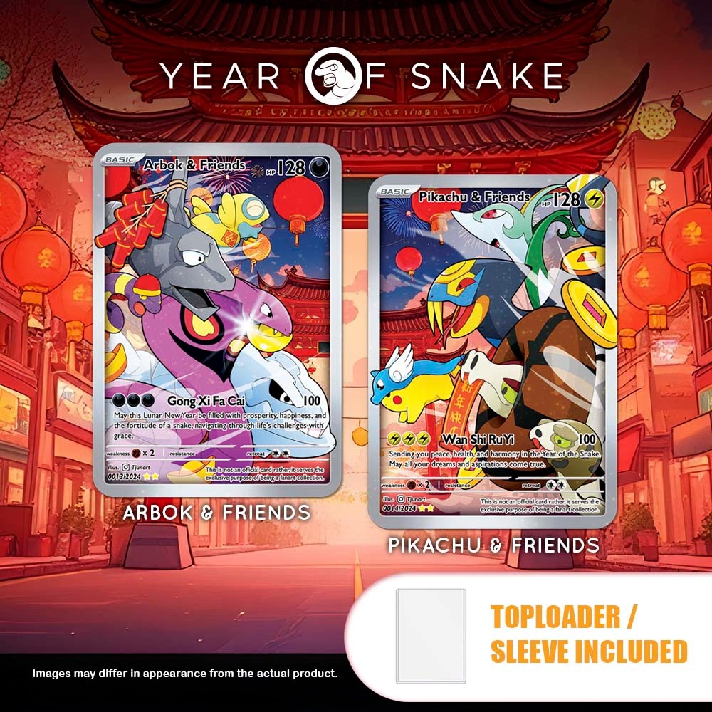 FAN ART | CNY 2025 | YEAR OF SNAKE | PIKACHU | ARBOK | ONIX | SERPIRIOR ...