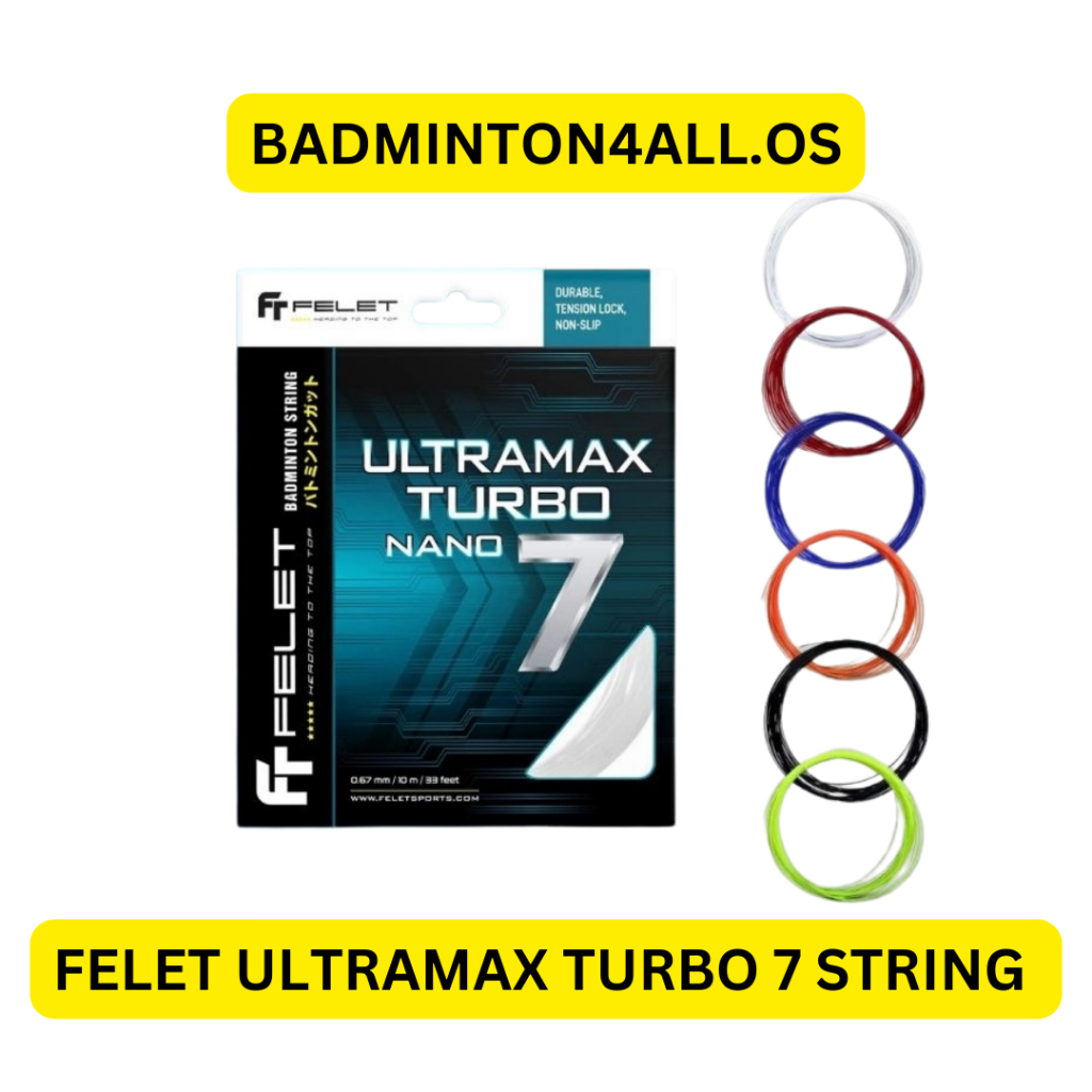 FELET ULTRAMAX TURBO NANO 7 BADMINTON STRING (100% ORIGINAL) | Shopee ...