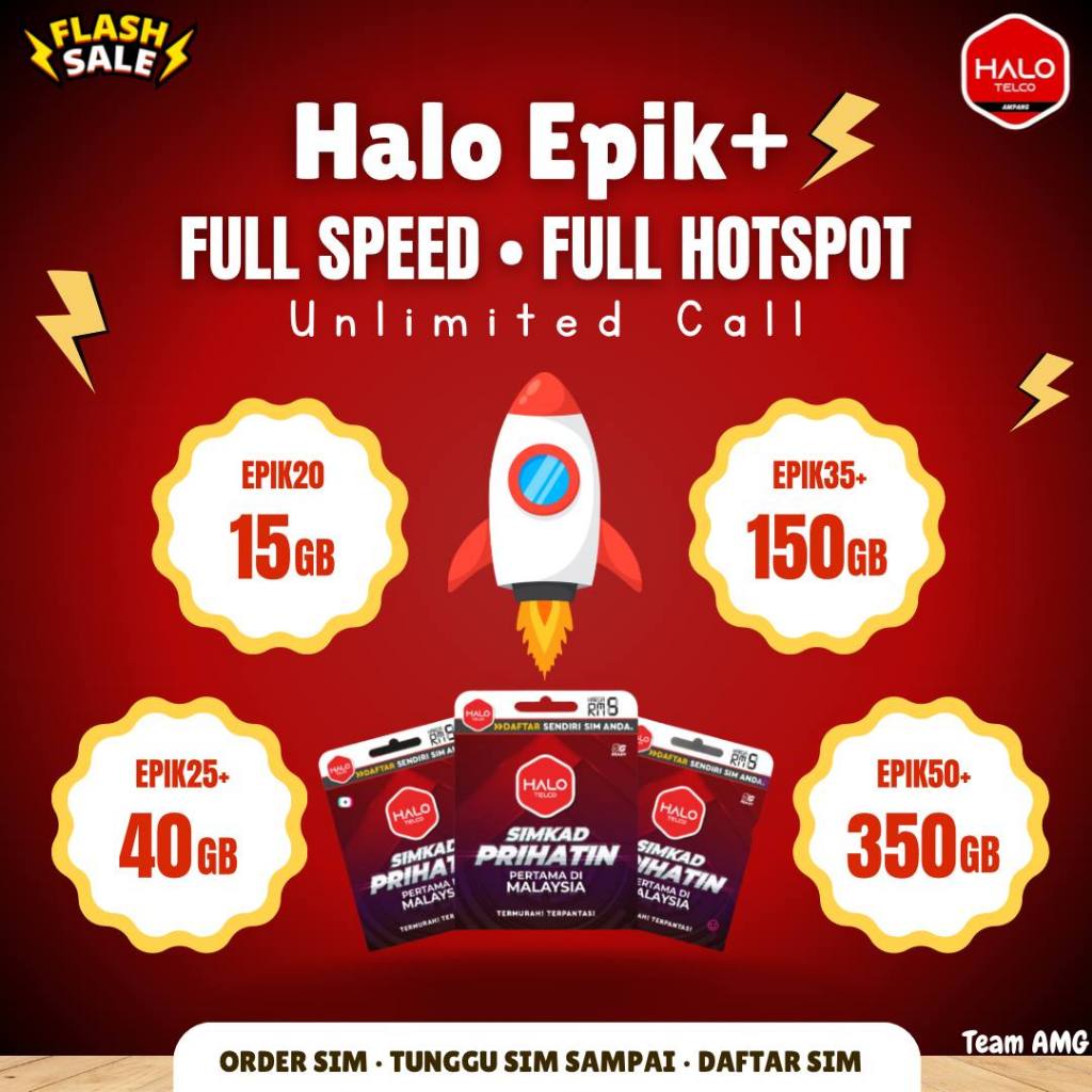 🔥𝗦𝗜𝗠𝗞𝗔𝗗 𝗛𝗔𝗟𝗢𝗧𝗘𝗟𝗖𝗢 𝗧𝗨𝗡𝗘𝗧𝗔𝗟𝗞 | DATA UNLIMITED SPEED 4G/5G + HOTSPOT + TOPUP MUDAH | Shopee Malaysia