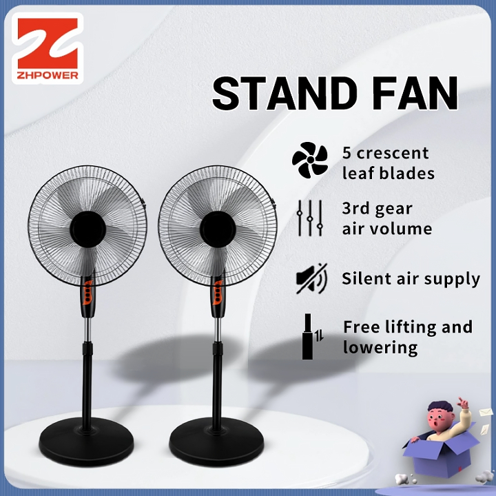 Stand Fan 16 inch 3 Speed 5 Blades Vertical fan Home Office Shaking Head Kipas Angin | Shopee ...