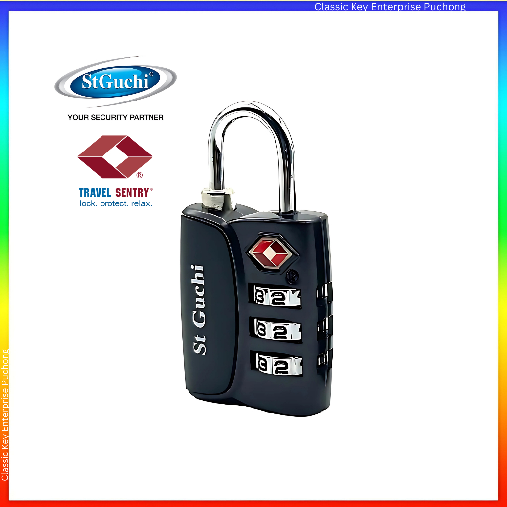 St guchi Luggage Lock 3 Digit Dial Combination Model SGPL-TSA12068 ...