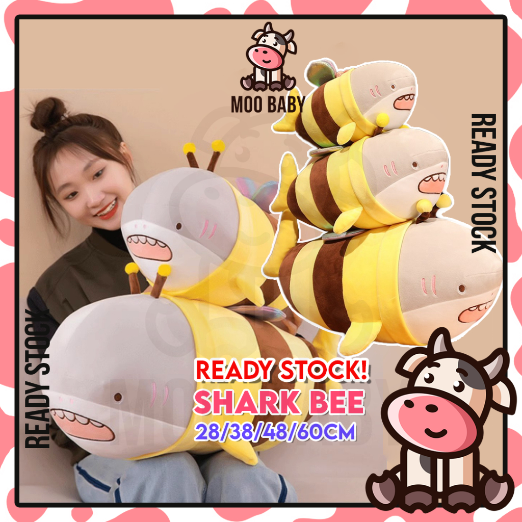 ⭐Moo Baby Shark Bee Patung Shark Plushie Plush Toy Pillow Plushie ...
