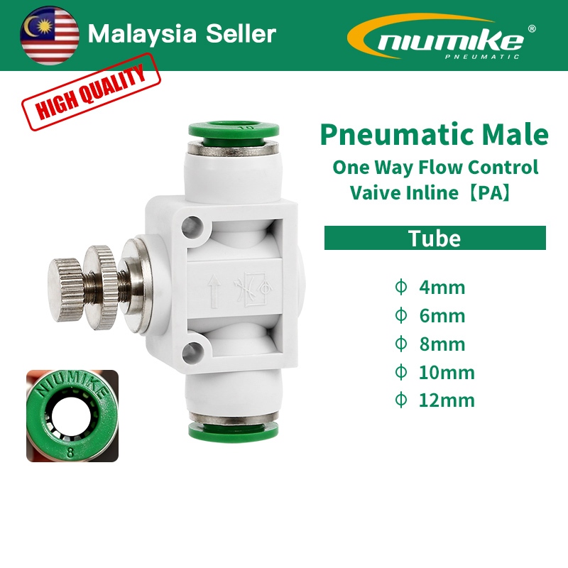 NIUMIKE Pneumatic Male One Way Flow Control Valve Inline (PA) | Shopee ...