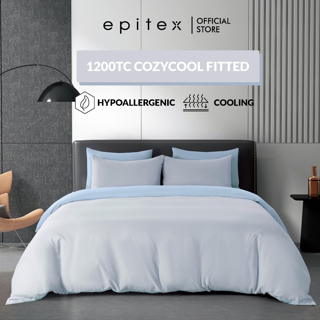 Epitex (w/o Quilt Cover Set) 1200TC Cozycool Solid Bedsheet | Nylon and ...