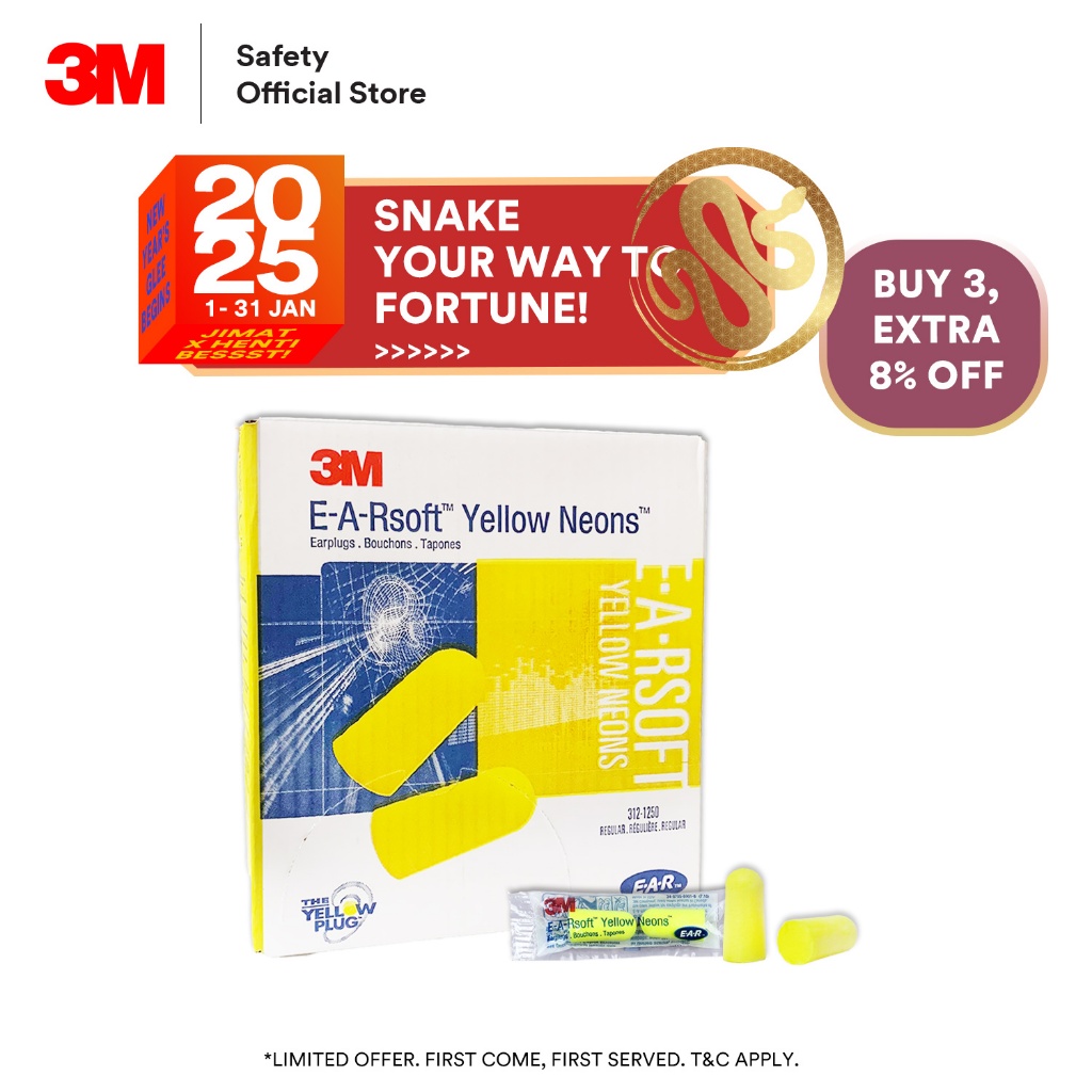[Sell by Box] 3M™ 312-1250 E-A-Rsoft™ Yellow Neons™ Uncorded Foam ...