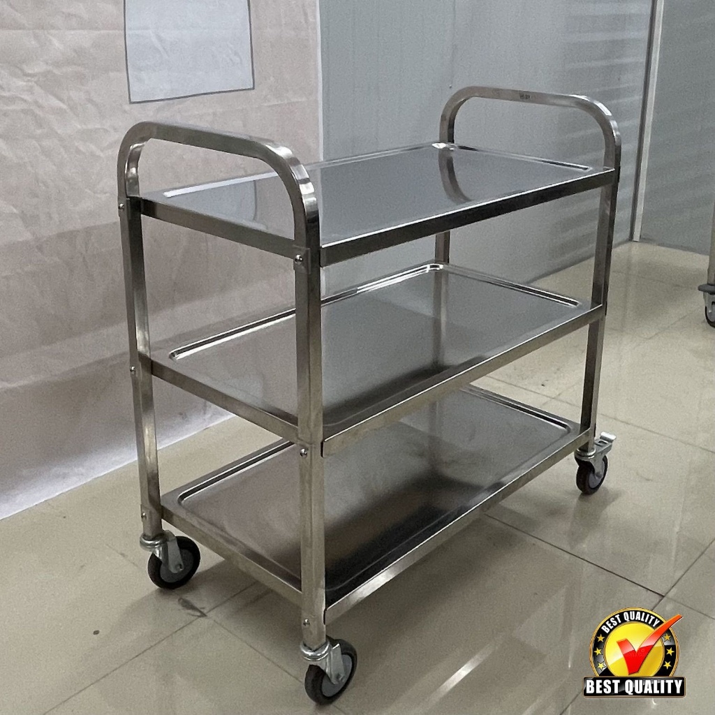 3 Tier Stainless Steel Trolley Cart troli 不锈钢三层手推车 | Shopee Malaysia