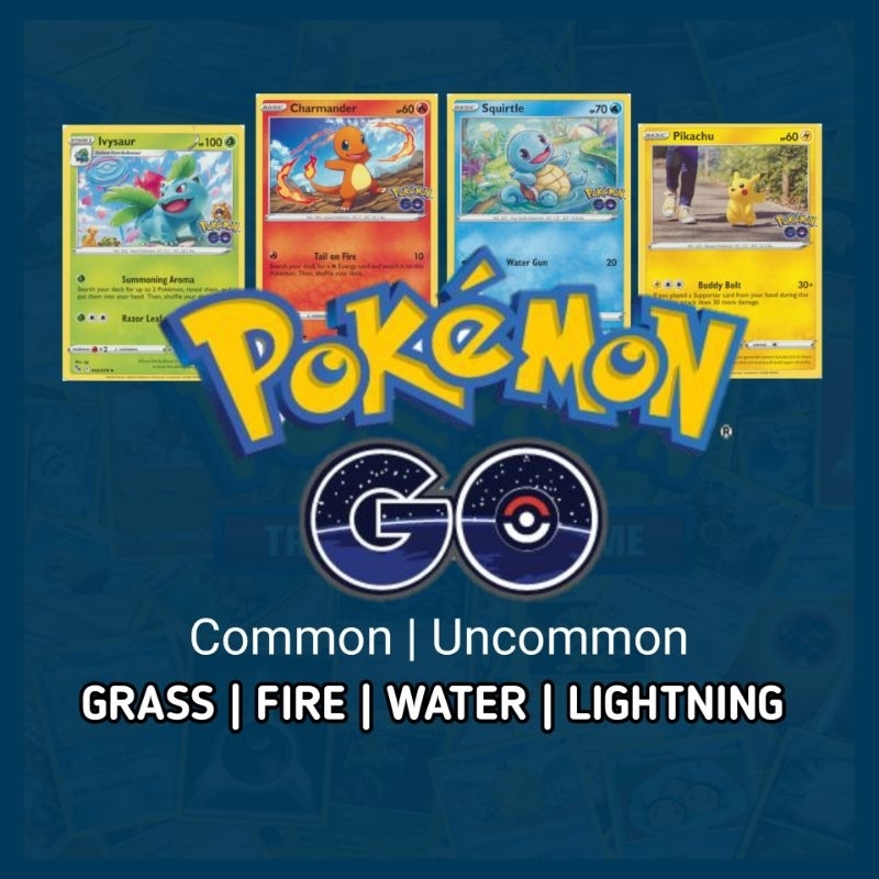 Pokemon Go | Common Uncommon | GRASS FIRE WATER LIGHTNING | Pokemon TCG ...