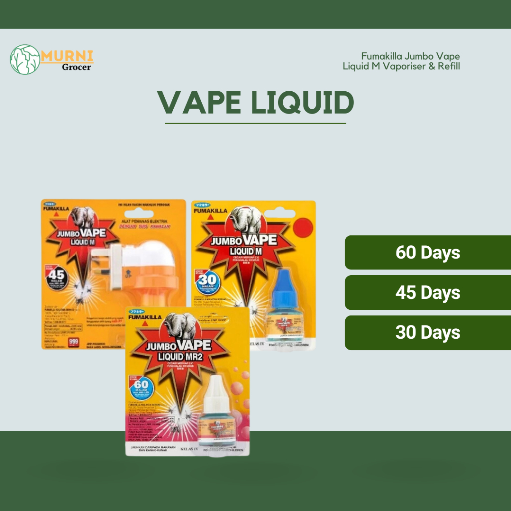 Fumakilla Jumbo Vape Liquid M Vaporiser & Refill (45/30/60 Days ...
