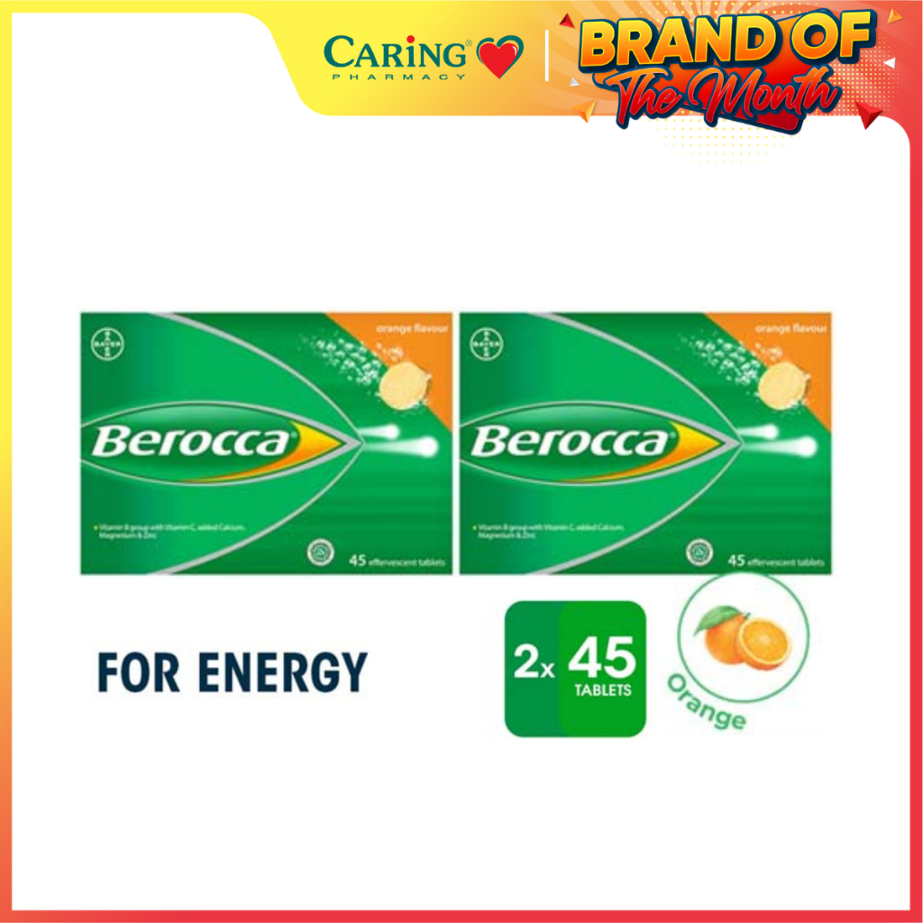 BEROCCA VITAMIN B+C ORANGE EFFERVESCENT TABLET (45S × 2) | Shopee Malaysia