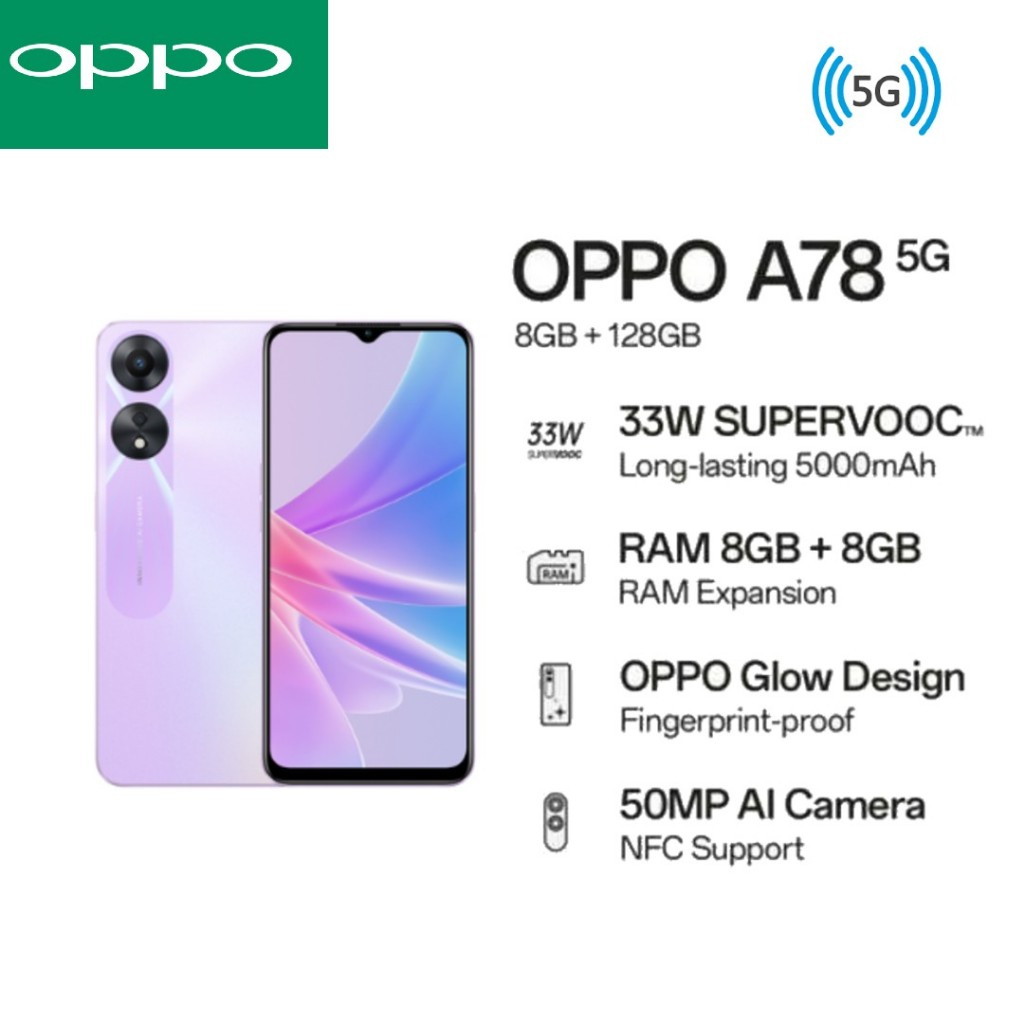 OPPO A78 Smartphone l 8GB RAM + 256GB ROM | 67W SUPERVOOC | 5000mAh ...