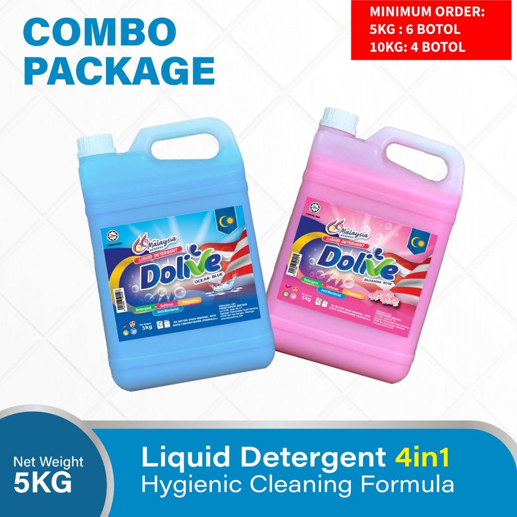 COMBO SABUN PENCUCI BAJU DOLIVE 5KG+5KG (2 BOTOL) | Shopee Malaysia