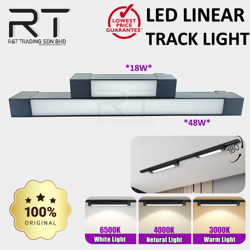 3 in 1 Color Led Linear Track Light LED 30W Just Plug & Play On Track ...