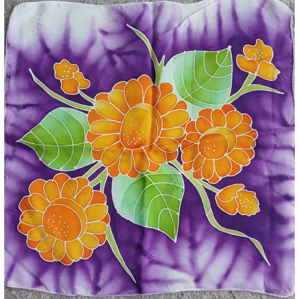 ( Ready Stock ) SW0034 Batik Hand Drawn Silk Handkerchief Batik ...