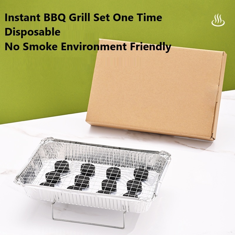 Disposable Instant BBQ Grill Set 4 pax 8 pax with Charcoal Portable ...