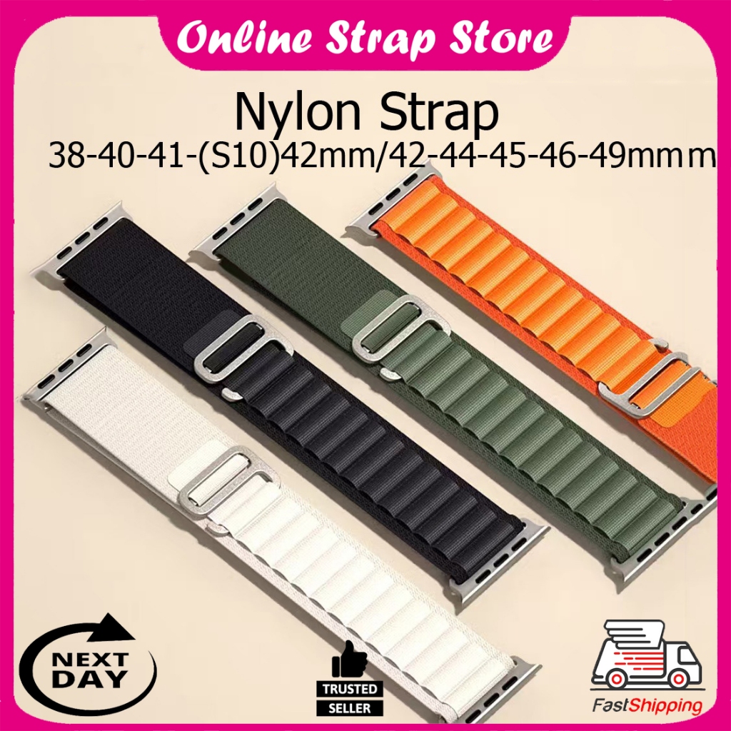 Alpine Nylon Bands For iWatch Strap 38-40-41-(S10/S11)42mm/42-44-45 ...