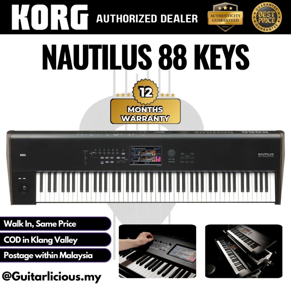 KORG Nautilus 88 88-Key Synthesizer Workstation Keyboard ( Nautilus-AT-88 / Nautilus-88 / AT ...