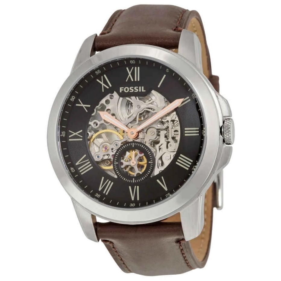 Fossil ME3095 Men's Grant Automatic See Through Leather Watch | Shopee ...