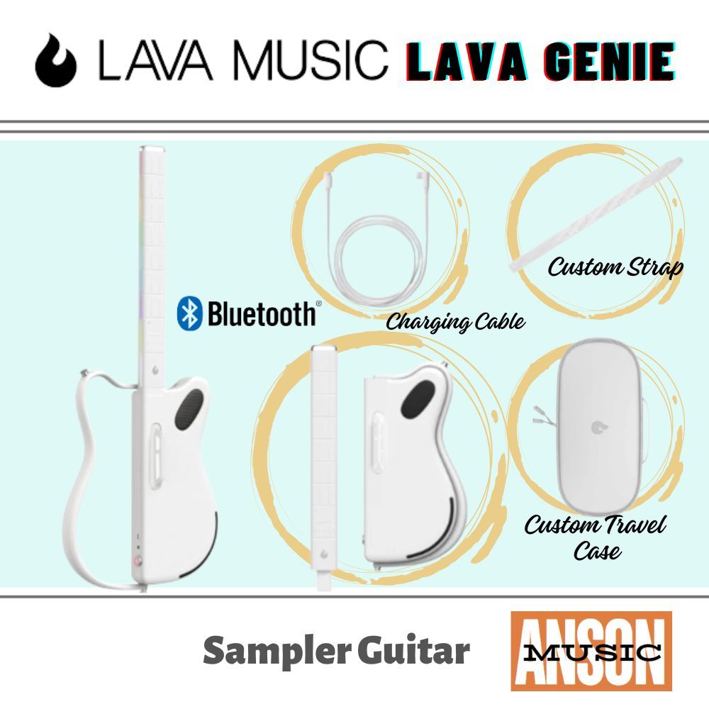 Lava Me Lava Genie Sampler Guitar - White ( LAVA-GENIE LAVAGENIE ...